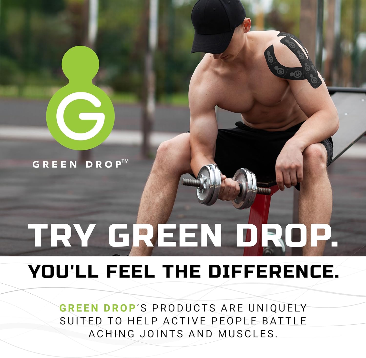 Green Drop 2 Pack Knee Compression Sleeve S/M and Kinesiology Tape ...